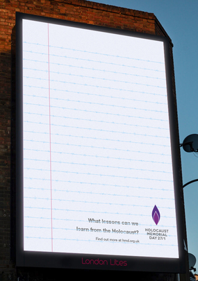 ADDS - HOLOCAUST MEMORIAL DAY TRUST LAUNCHES POIGNANT POSTER BY ST LUKE’S
